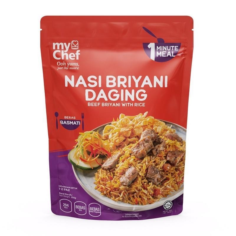 myChef Ready to Eat Meal Nasi Briyani Daging (50% SALES) | Shopee Malaysia