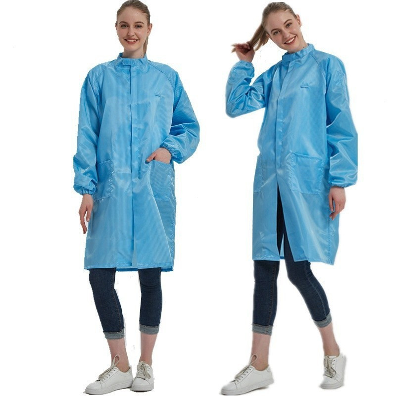 Plus Size S to 6XL Smock Cleanroom ESD antistatic Smock/ lab coat zip ...