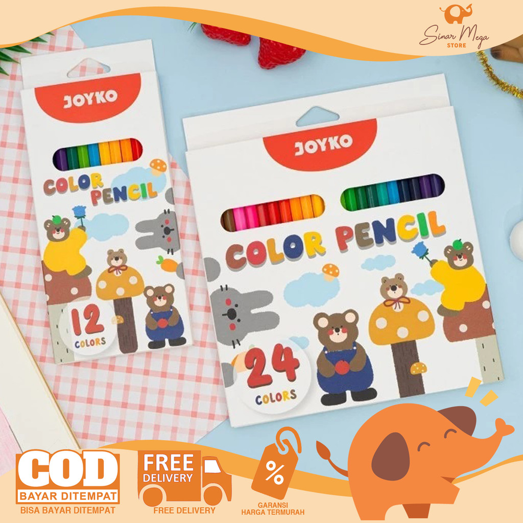 Joyko Color Pencil CP-0132 Coloring Pencil 12/24 Colors | Shopee Malaysia