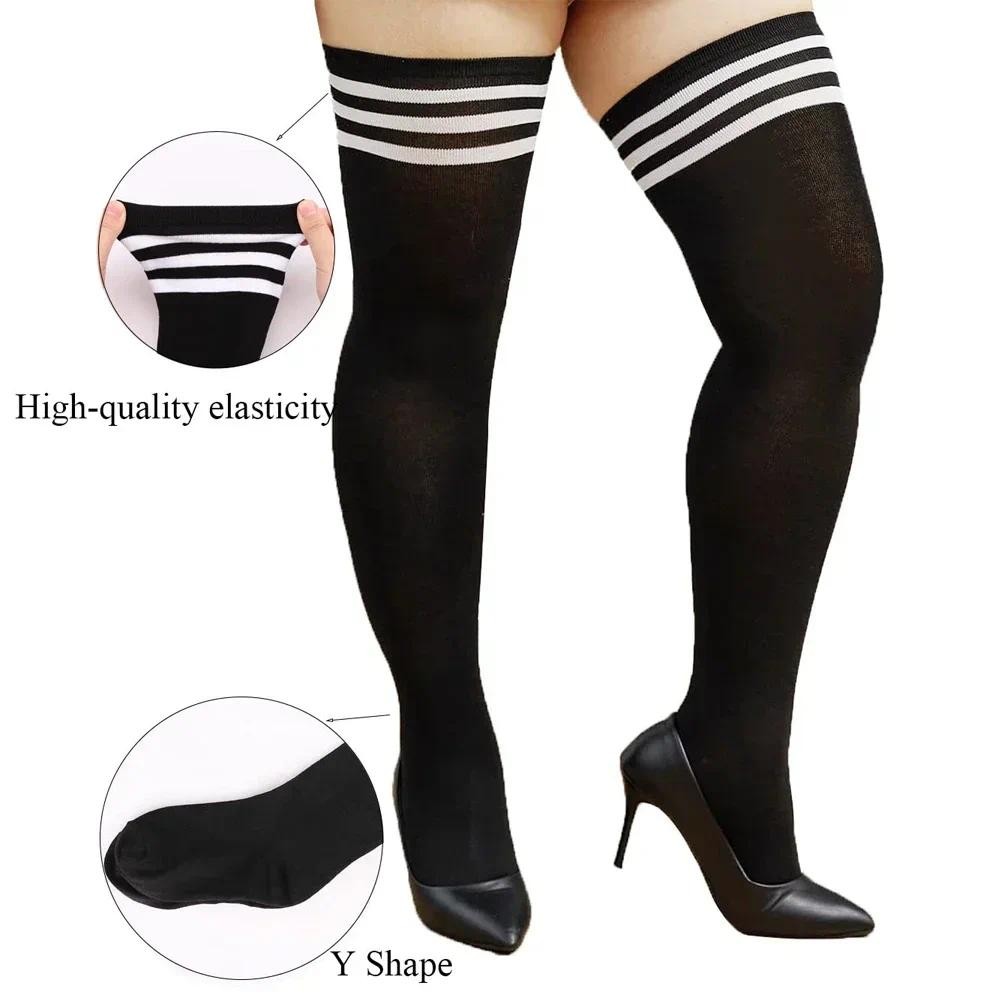 1Pair Plus Size Thigh High Socks for Thick Thighs Women- Extra Long ...