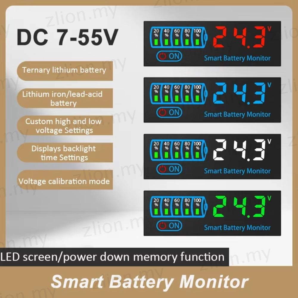 ZLION Lead Acid Battery Tester, Display Meter LED Display Battery Level ...