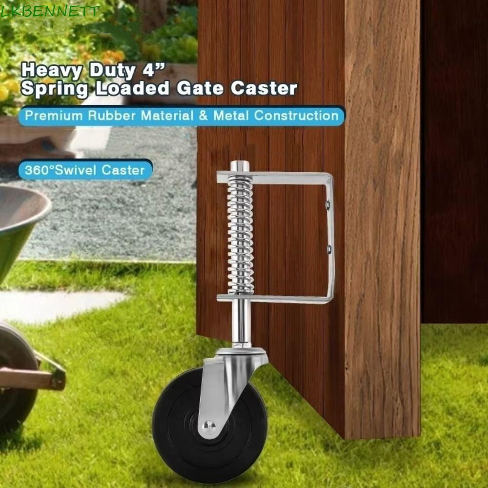LKBENNETT Door Gate Wheel, Heavy-duty Rubber Spring Loaded Caster ...