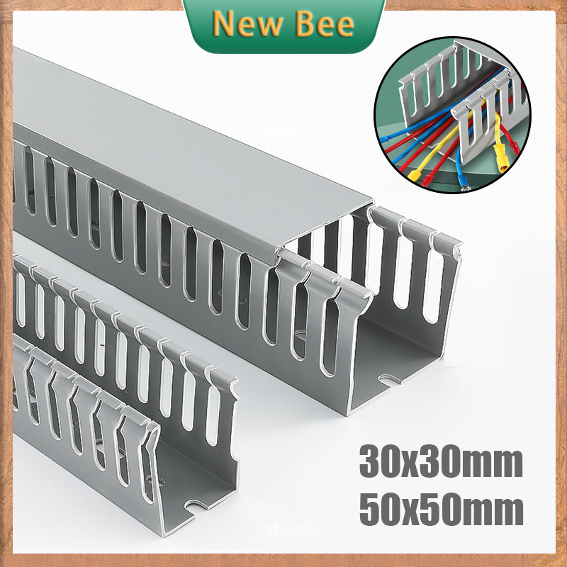 1 Meter Open Slot Cable Duct Management Raceway PVC Cable Tray | Shopee ...