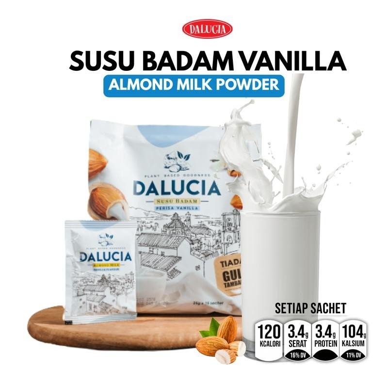 Dalucia Susu Badam Vanilla - Minuman Non-dairy Almond Milk Tanpa Gula ...