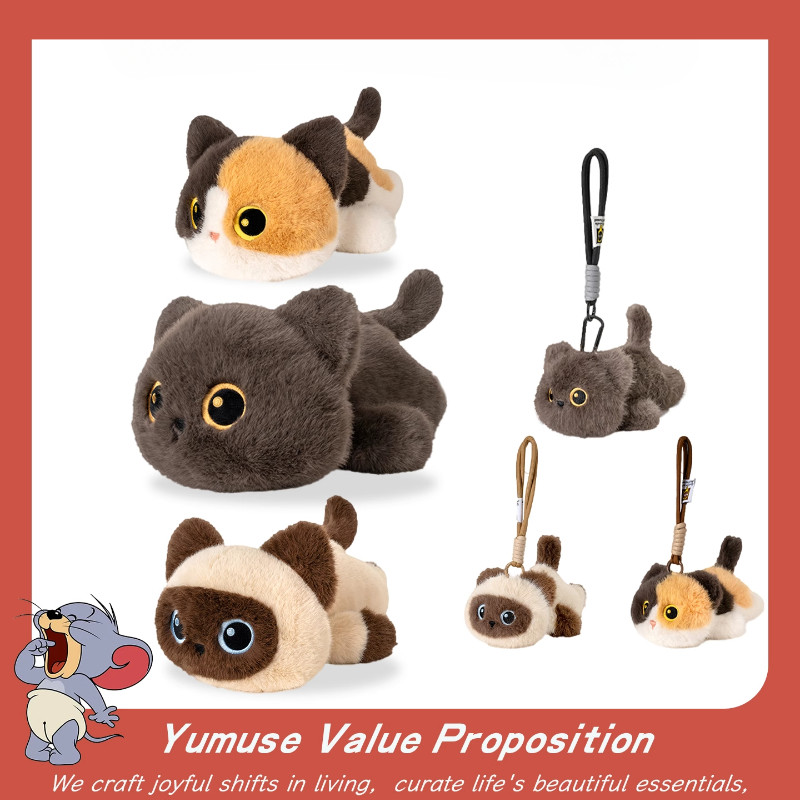 Lying Posture Siamese Cat Doll Plush Toy Pendant Cute Couple Bag ...