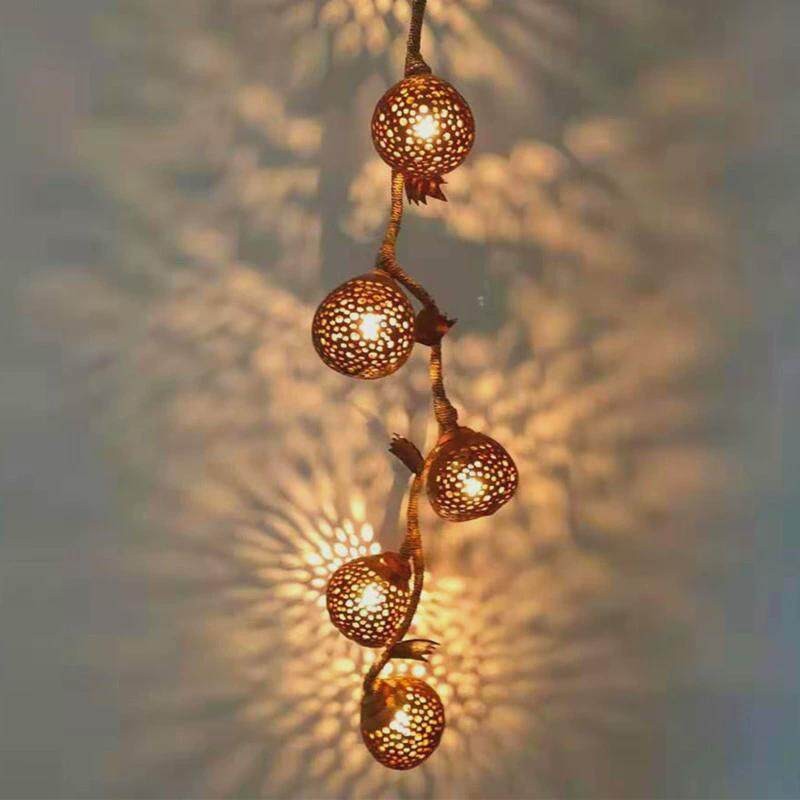 Coconut Shell Light String with 6 Coconut Shell Lights Plug-in Coffee ...