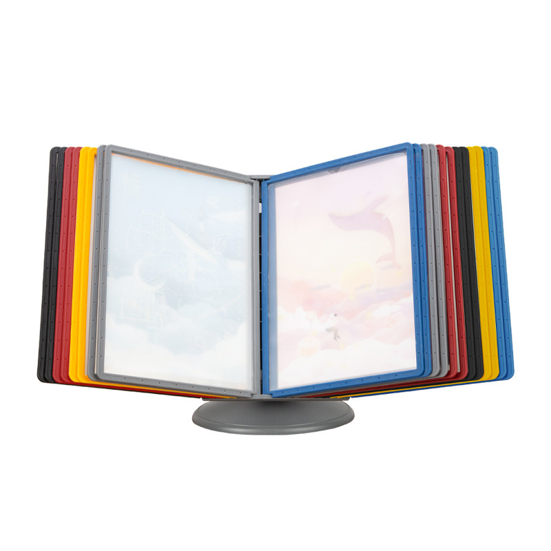 Loose-leaf File Storage Display Rack Desktop Menu Tabletop Rotatable ...