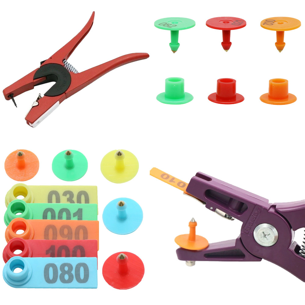 Animal Ear tag applicator Plier Number 001-100 Identification Ear Tags ...