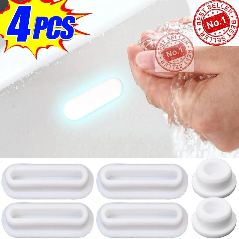 MC#1/4Pcs Rectangular Round Sink Hole Overflow Covers/Silicone Sealing ...