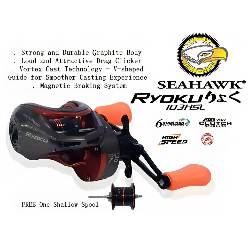 SEAHAWK RYOKU 103HSL BAITCASTING REEL | Shopee Malaysia