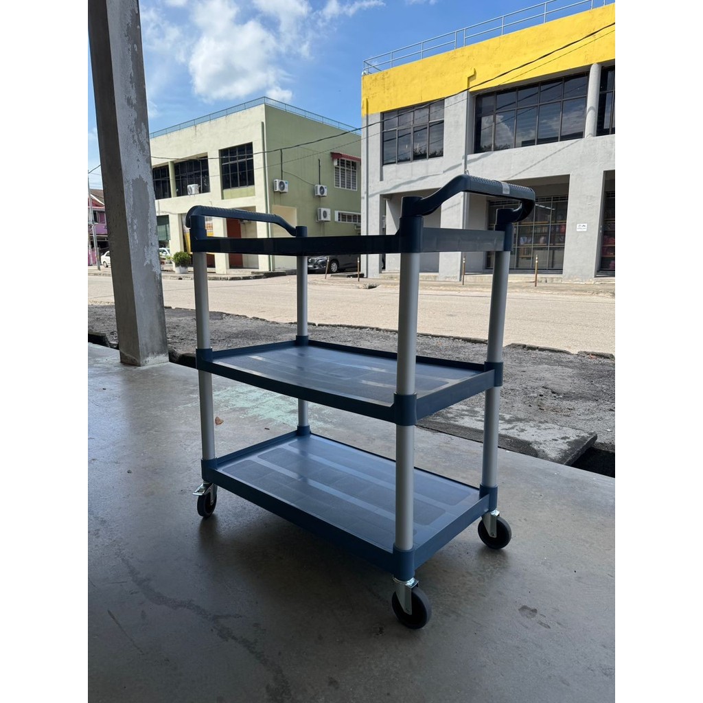 DIY Mobile Storage Cart Plastic 3-Tier Utility Cart Serving Trolley ...