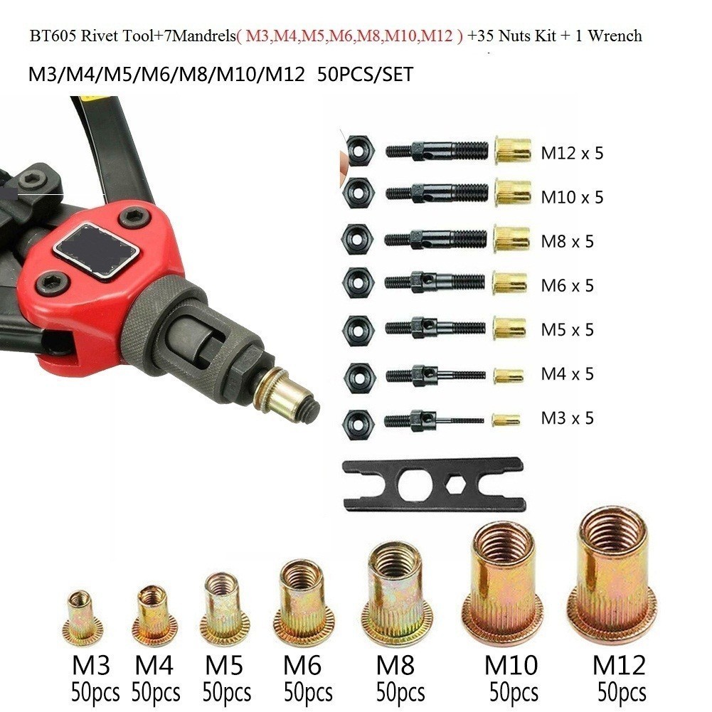 [BTSL] Riveting Tool Kit Rivet Nuts Thread Setting Tool Nutsert M3 M4 M5 M6 M8 M10 M12 | Shopee ...