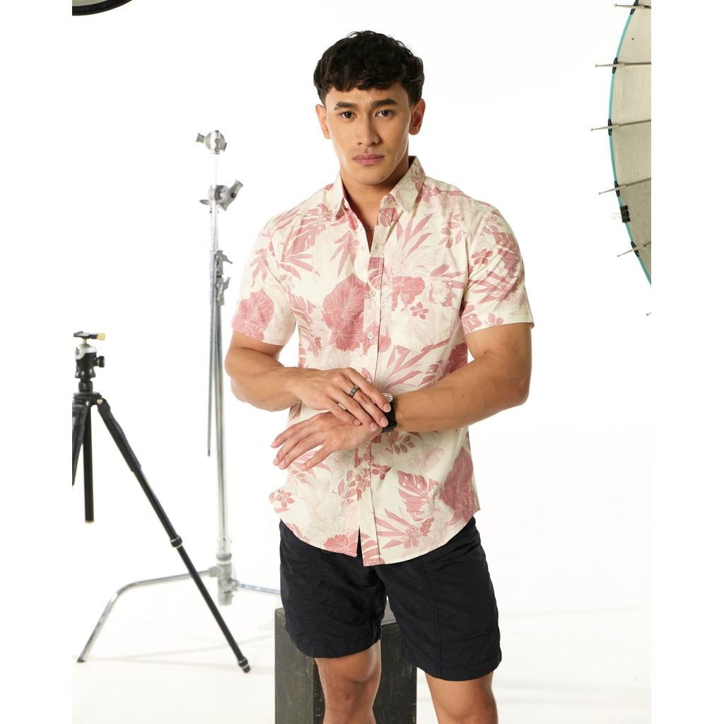 I Am Famous Slim Fit Shirt - Light Pink Floral | Shopee Malaysia