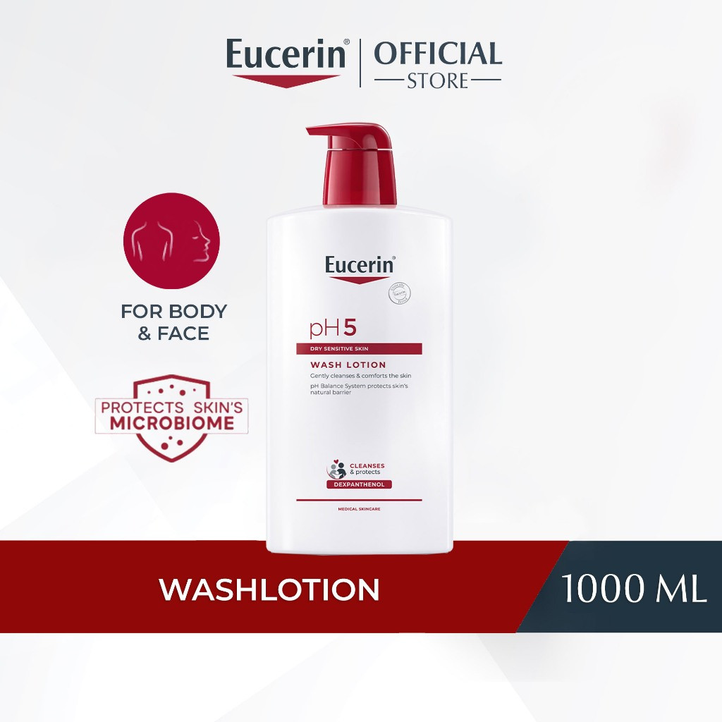 Eucerin pH5 Sensitive Skin Wash Lotion Deep Hydration Body Wash Lotion ...