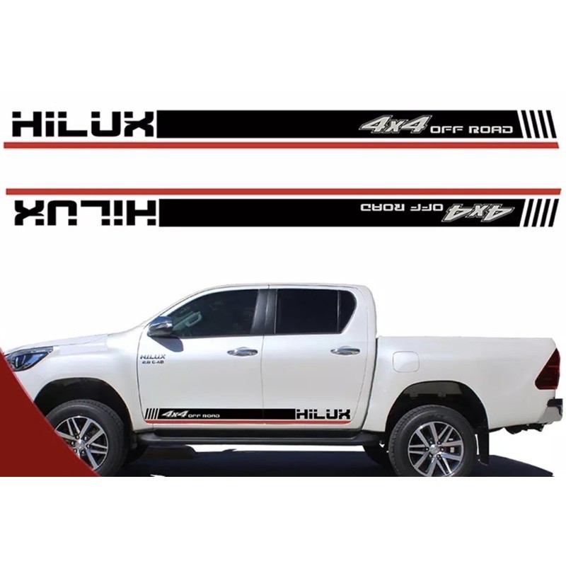 (Ready Stock ) S519# 4x4 Stripe Toyota Hilux Car Vinyl Sticker | Shopee ...
