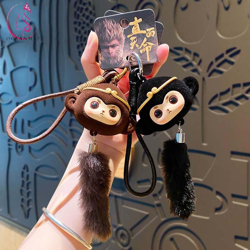 OCEANMAP Monkey Fluffy Keyring, Collection 3A Game Black Myth Wukong ...