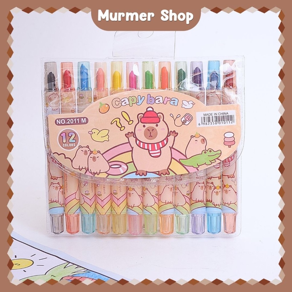 Crayon Twist Mini Capybara 12 Colors Twist Crayons 1 Set Coloring Train ...