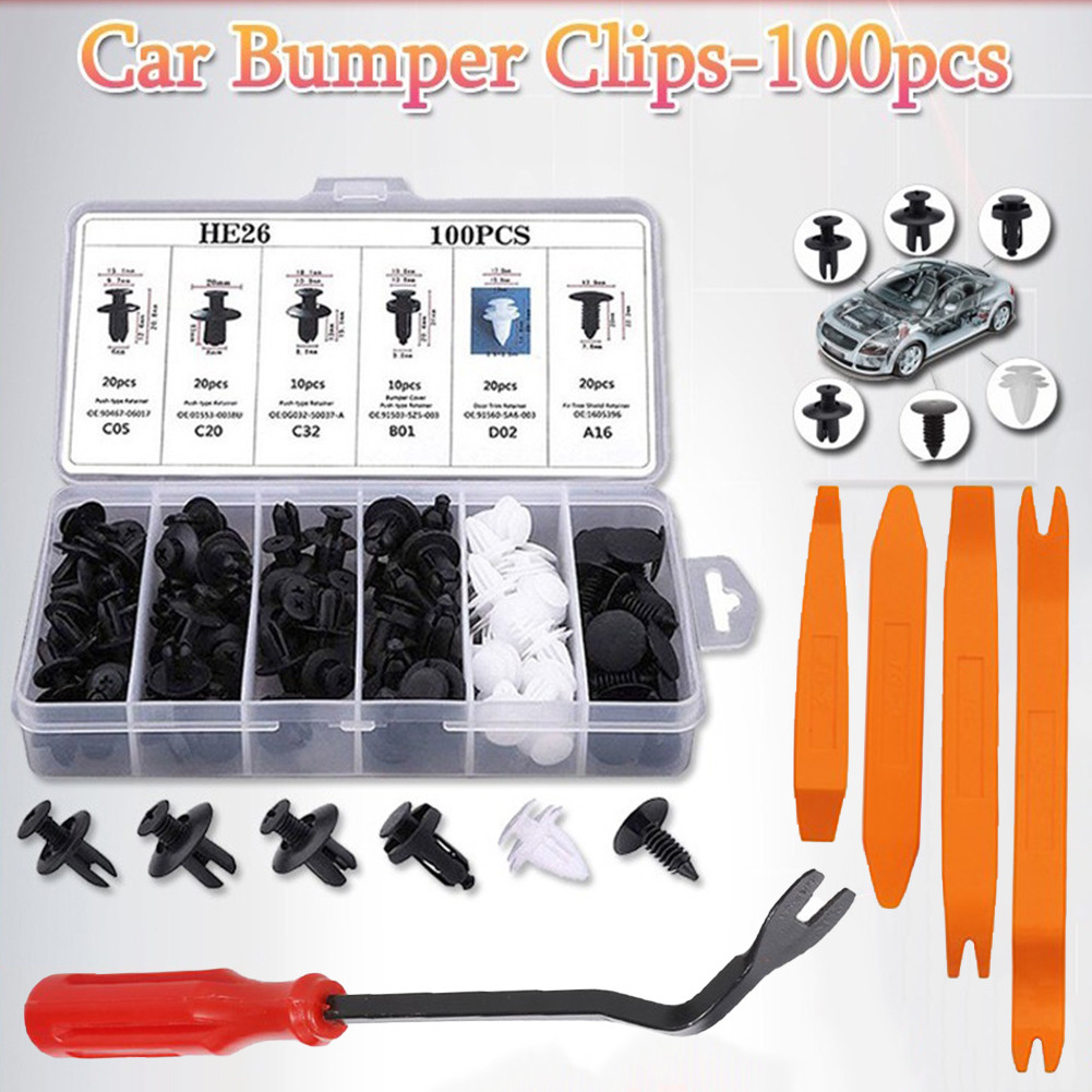 100pcs Car Clip Car Fastener Car Bumper Clips Car Rivet Door Panel ...