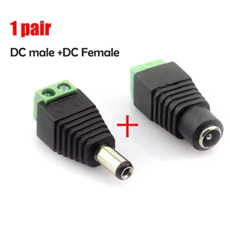 DC Male Female Jack Plug Connector 5.5 x2.1/2.5MM 12V Jack Adapter ...