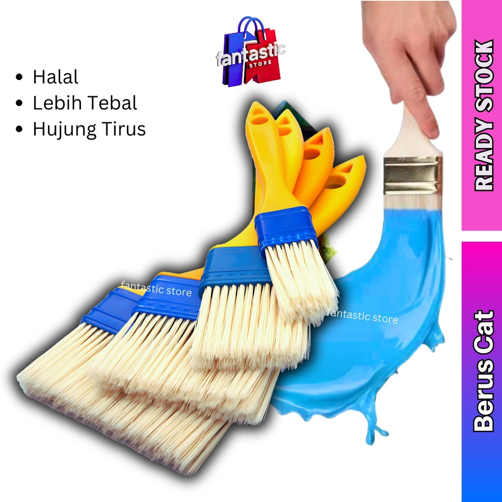 Nylon Paint Brush Berus Cat dinding minyak halal Paint Brush | Shopee Malaysia