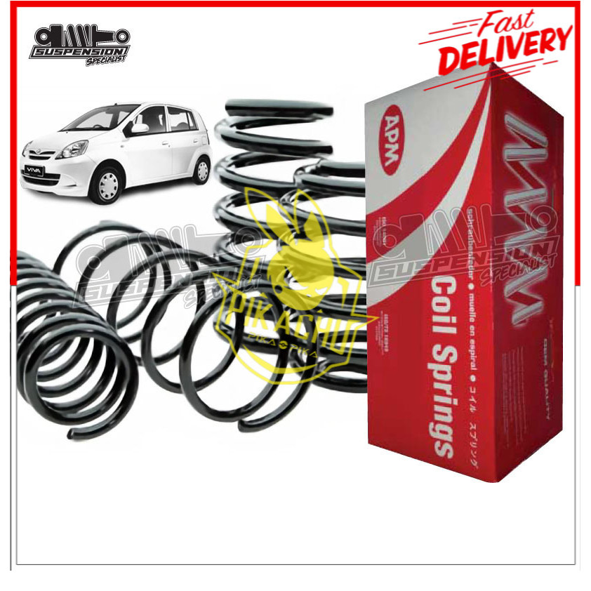Perodua Viva APM STANDARD COIL SPRING 1 CAR SET 4 PCS (FRONT/REAR ...