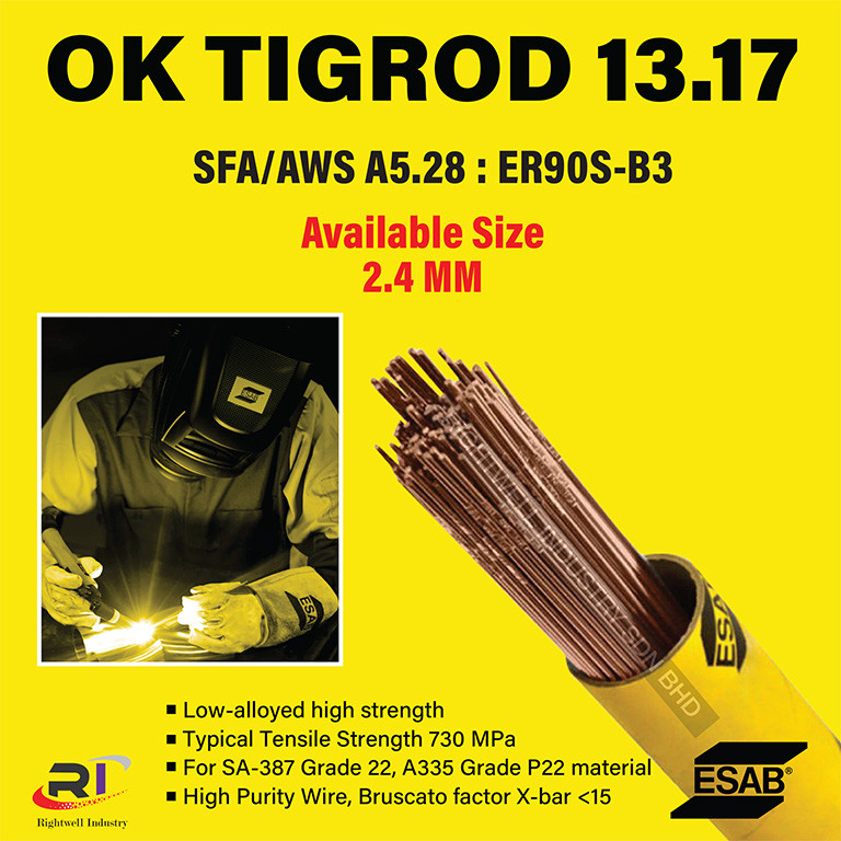ESAB OK Tigrod 13.17 - ER90S-B3 TIG Rod | Shopee Malaysia