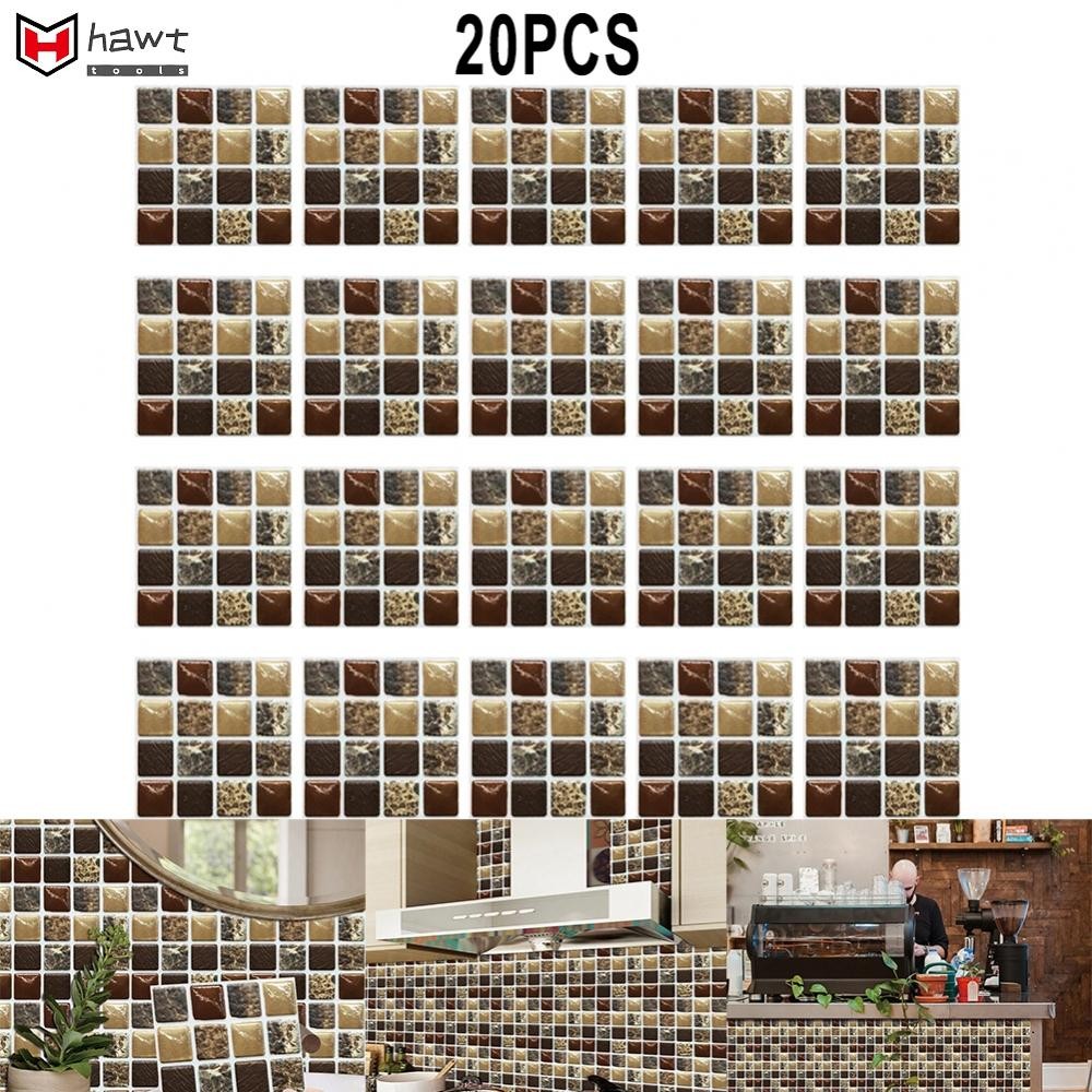 20x Self Adhesive Kitchen Wall Tiles Bathroom Mosaic Tile Sticker Peel ...