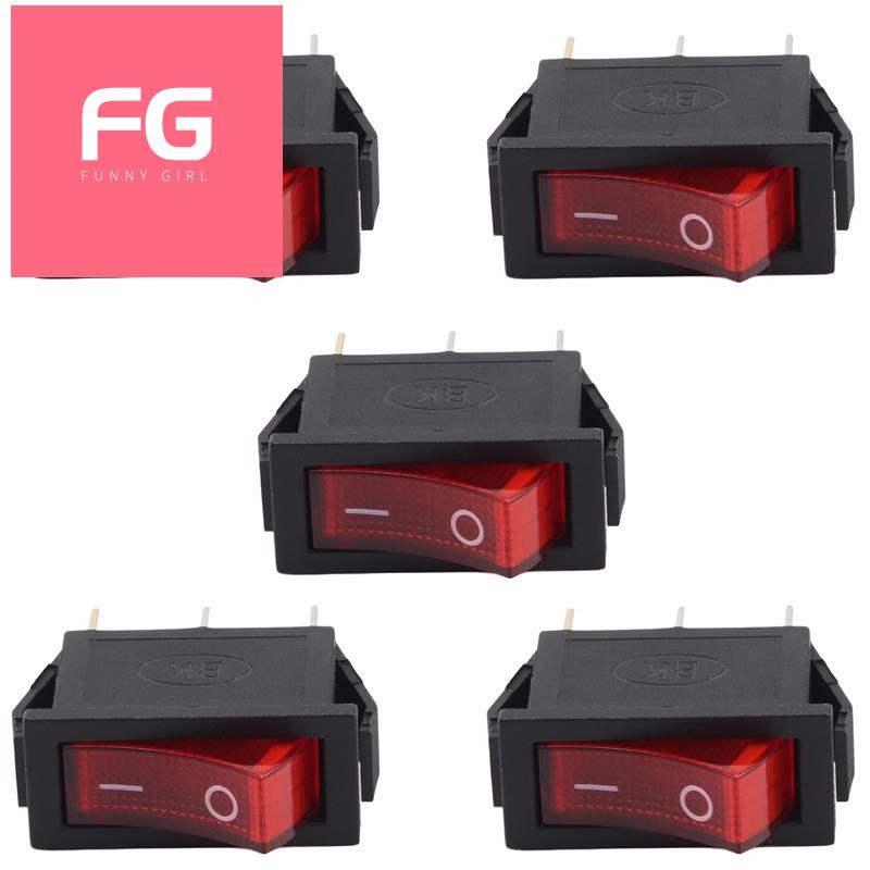 AC 16A/250V 20A/125V Red Light Illuminated On Off SPST Boat Rocker Switch x 5 Pcs | Shopee Malaysia