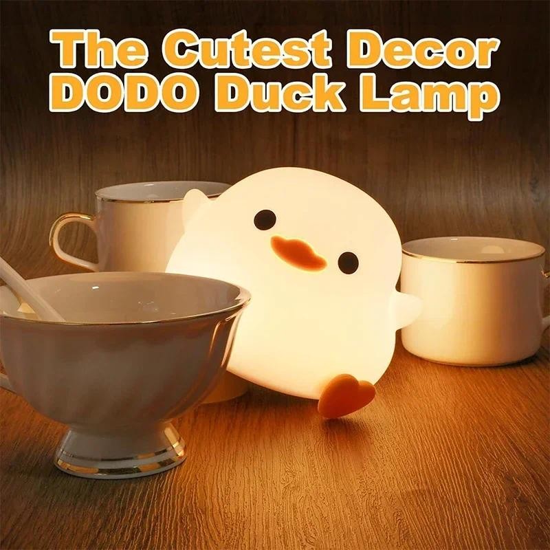 DoDo Duck Night Light, Cute Duck Lamp, Rechargeable Dimmable Nightlight ...