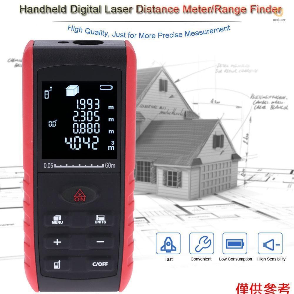 60m Portable Handheld Digital Laser Distance Meter Range Finder Area ...