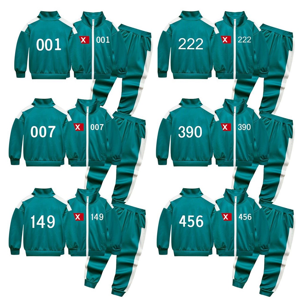 Ready Stock Kids Squid Game Cosplay Costume Boys and Girls Outfit Squid ...