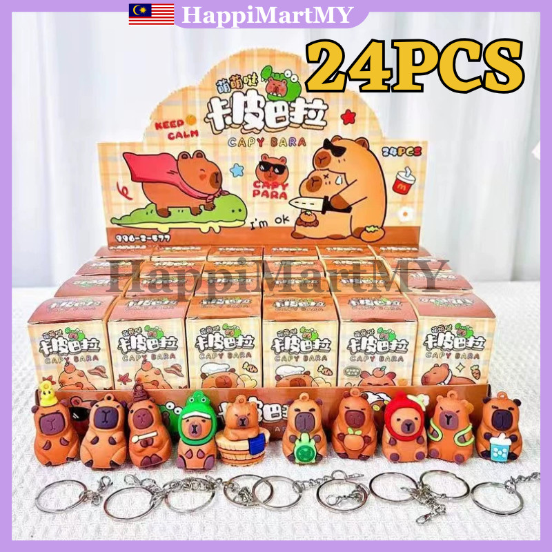 24PCS Capybara Blind Box Children Decoration Keychain Pendant Capibara ...