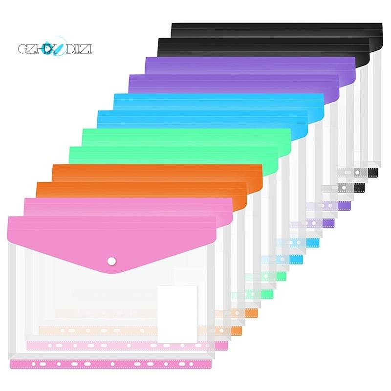 12 Packs Binder Pocket 11 Holes Expandable Binder Folders for 2/3/4 ...