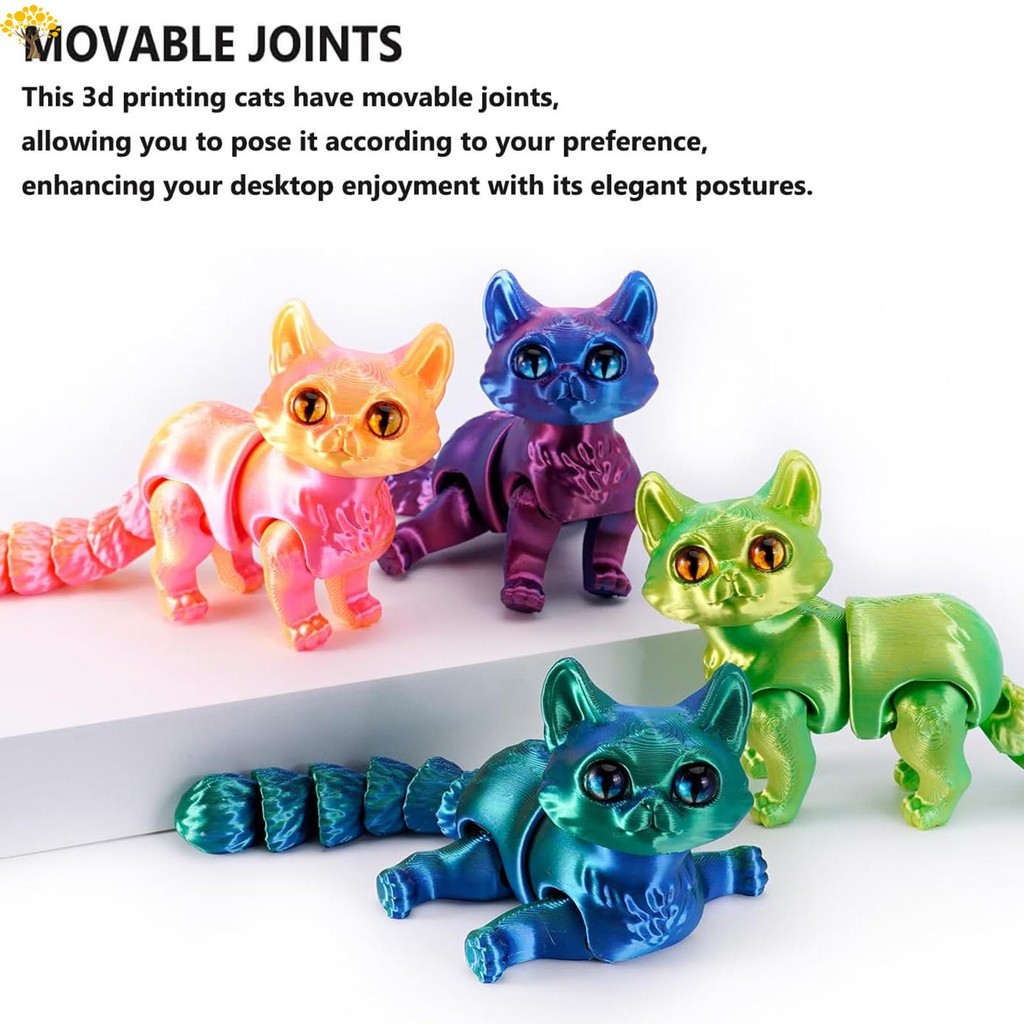 3D Printed Cat Animals Model Toy Magic 3D Print Animals Fidget Toys ...