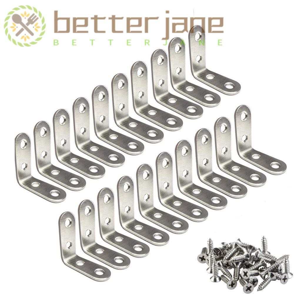 BETTER-JANE 20 PCS L Bracket, Stainless Steel L Shaped Corner Braces ...