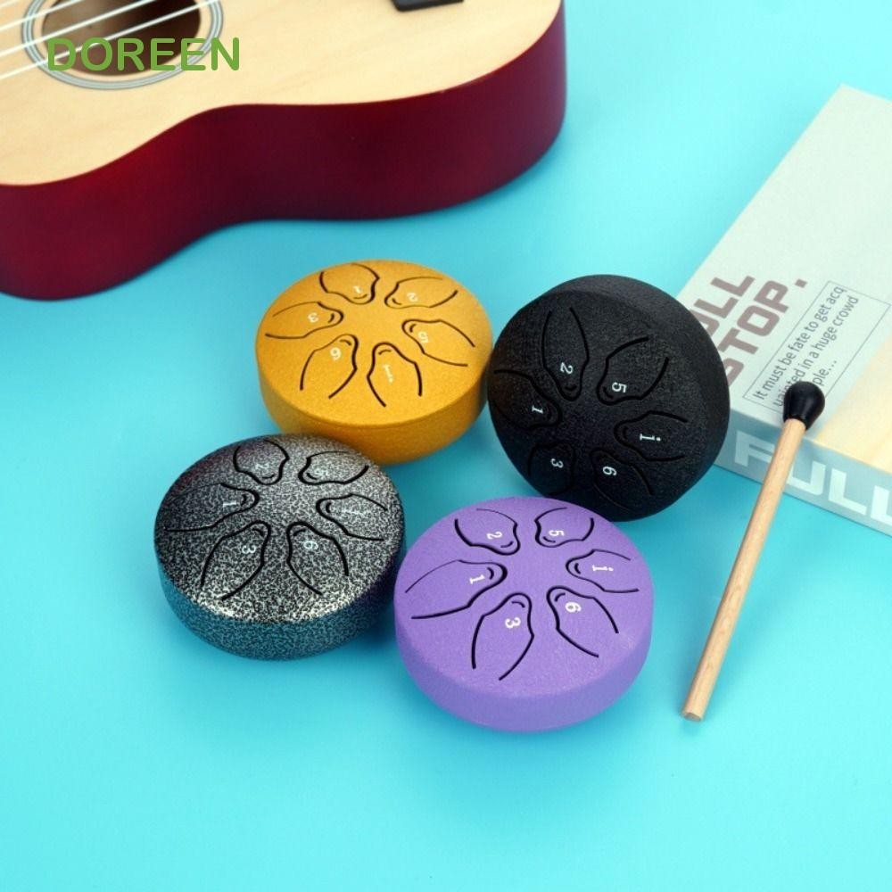 DOREEN Steel Tongue Drum Set, 6-Tone 3 Inch Mini Hand Pan Drums ...
