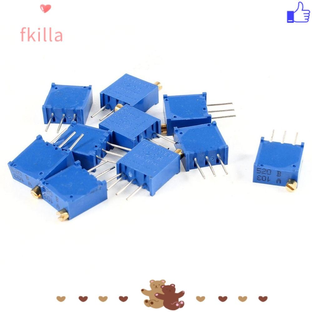 FKILLA1 Potentiometer, 3296W-103 10K Ohm, High-quality Blue Trimmer 3 ...