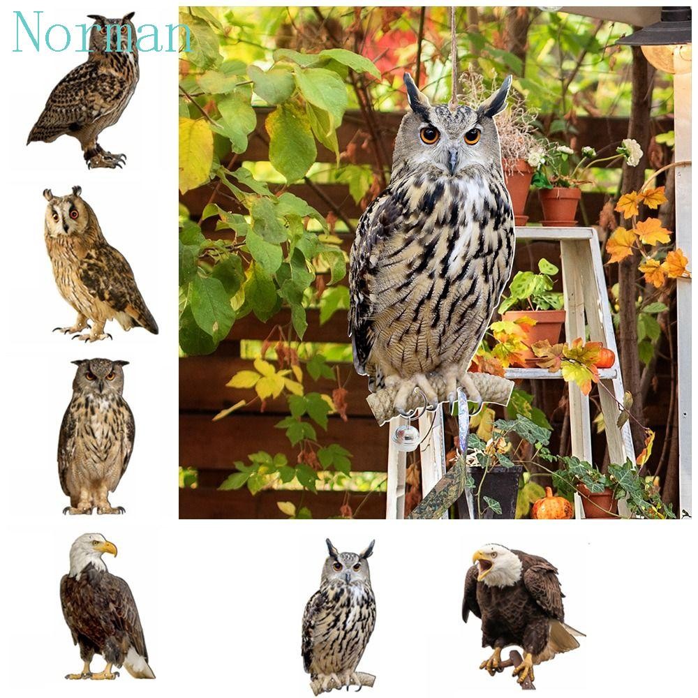 NORMAN Bird Repel Owl Scarecrow, Rectangle Hanging Fake Bird Scare ...