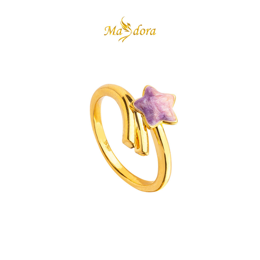 MASDORA 999 Gold Ring Rings Cincin Emas ~ Violet Stargazer (EMAS 999 ...