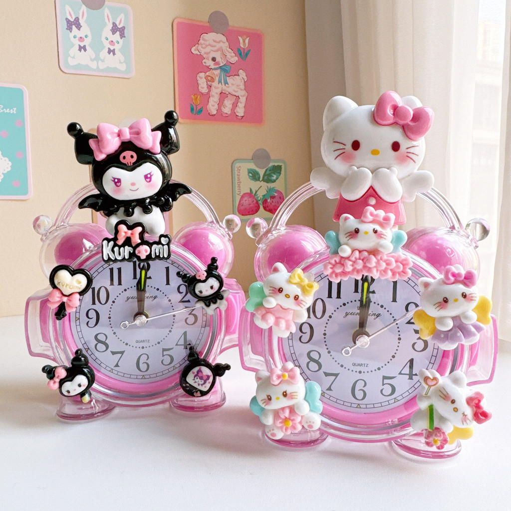 Sanrio Bedroom Alarm Clock Female Student Kuromi Clock Wake Up Artifact ...