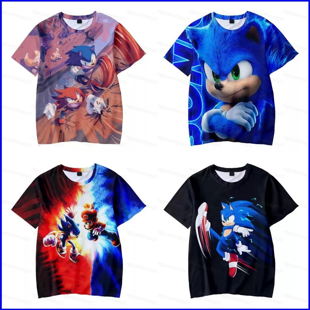 Loye 2024 Sonic the Hedgehog 3 kids cloth Full Graphic summer T-shirt ...
