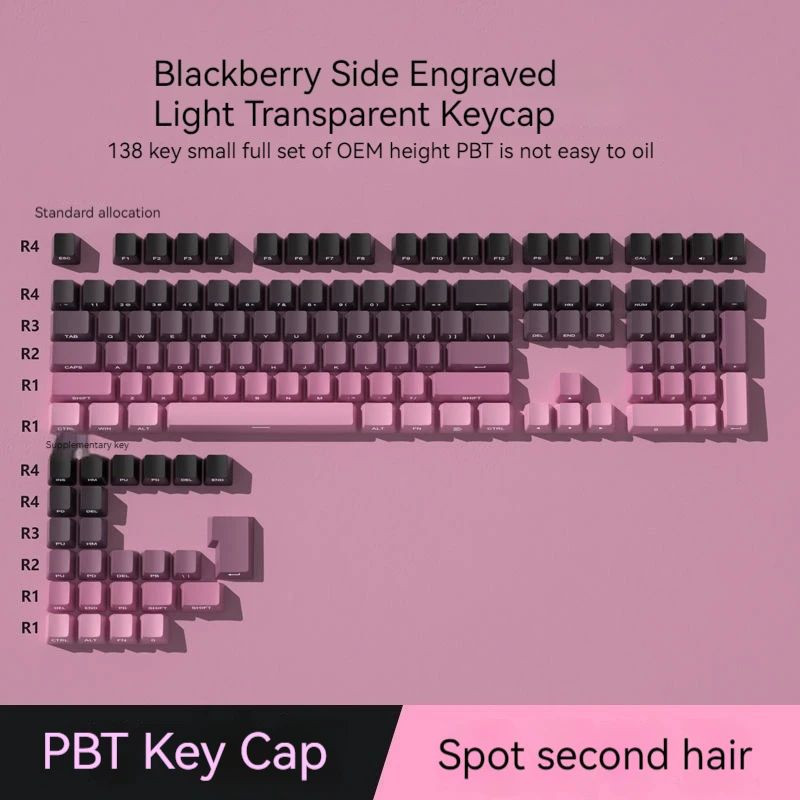 APAYADO Gradient Keycaps Side Engraved Gradient PBT Sublimation Keycaps ...