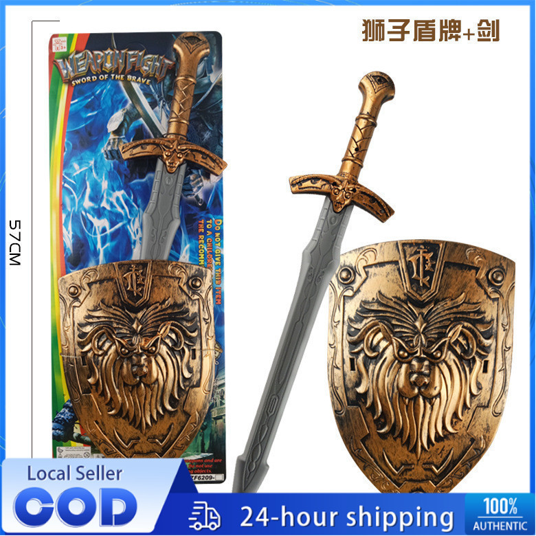 3pcs/set sparta warrior plastics sword shield toys cosplay kids toys ...
