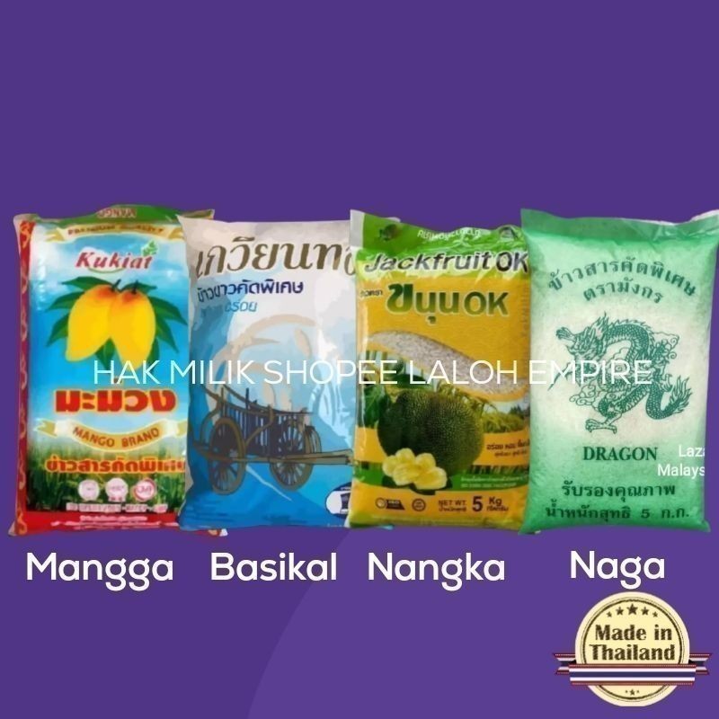 Beras 5kg 25kg Original Thai White Rice | Shopee Malaysia