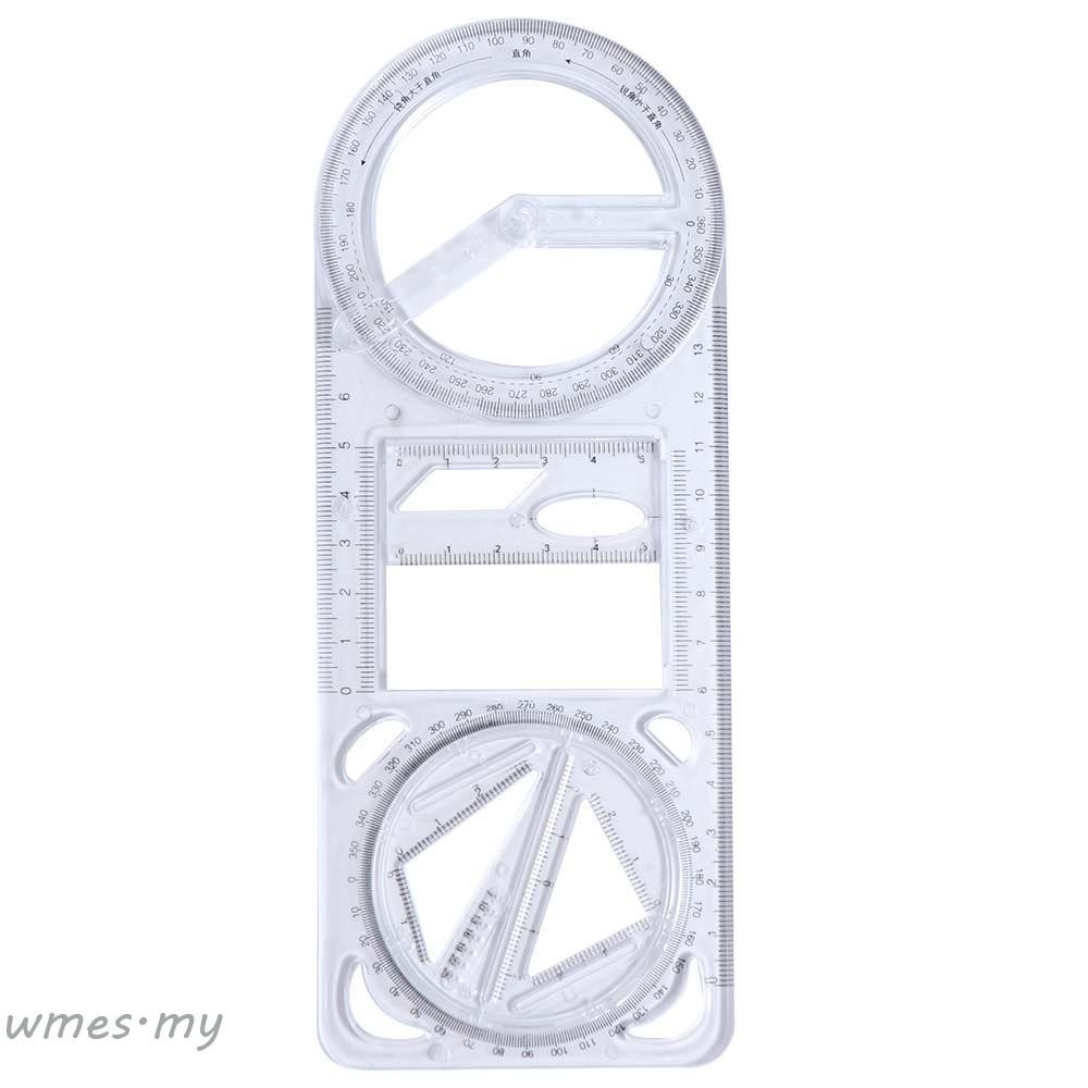 WMES1 Geometry Ruler, Multifunctional 360 ° Movable Drawing Ruler ...
