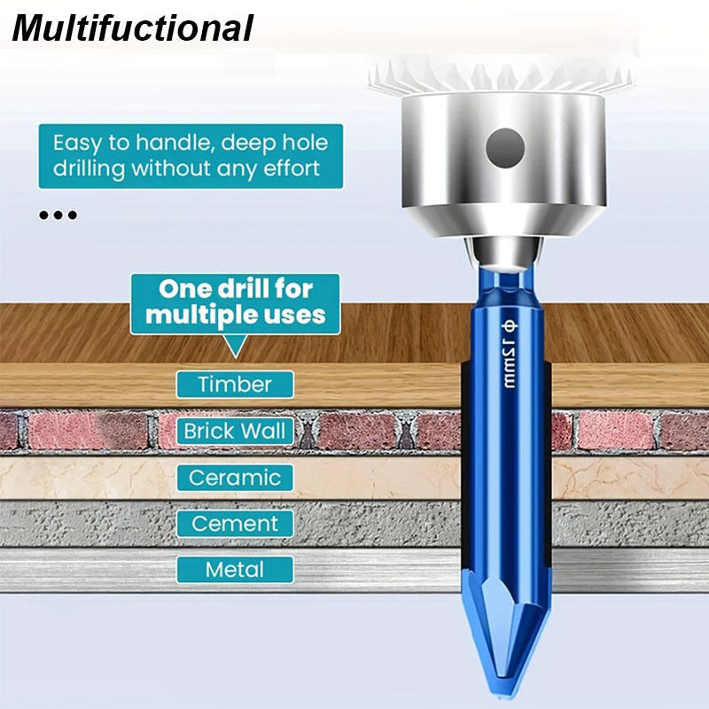 Straight Masonry Concrete Drill Bit Set Eccentric Glass Ceramic Tile ...
