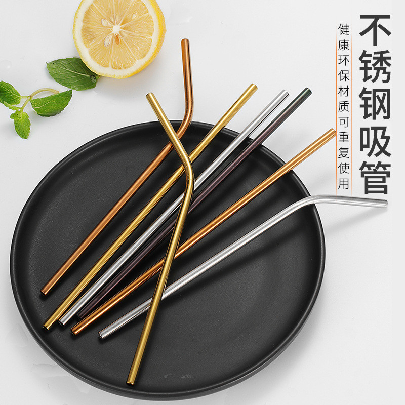 304 Stainless Steel Straw Color Environmentally Friendly Metal Straight ...