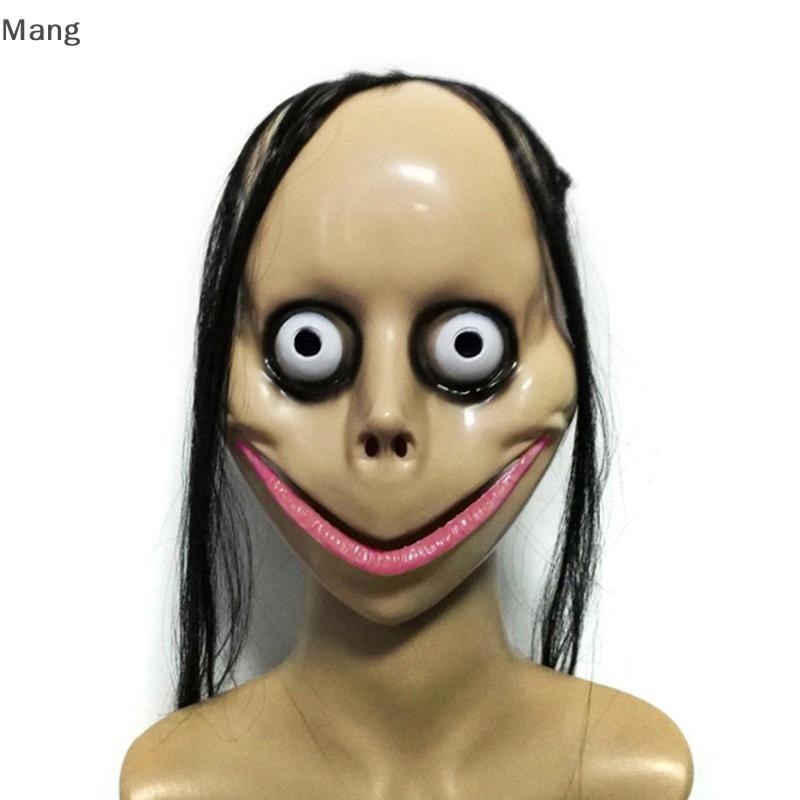 [Mang] Halloween Horror With Long Hair Mask Funny Mask V-shaped Mouth ...