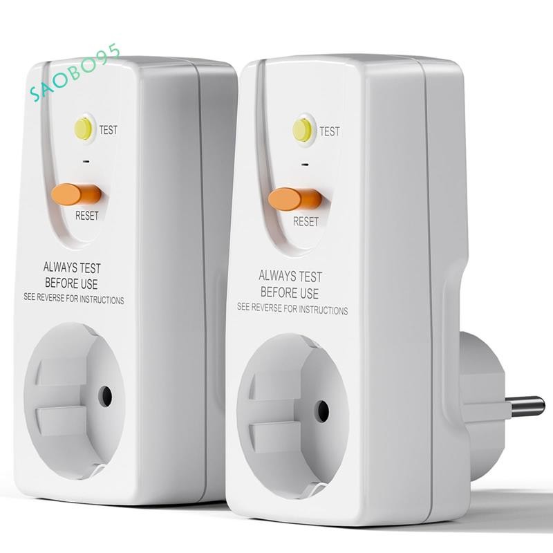 2pack 16A Gfci Leakage Protection Plug Rcd Socket Home Circuit Breaker ...