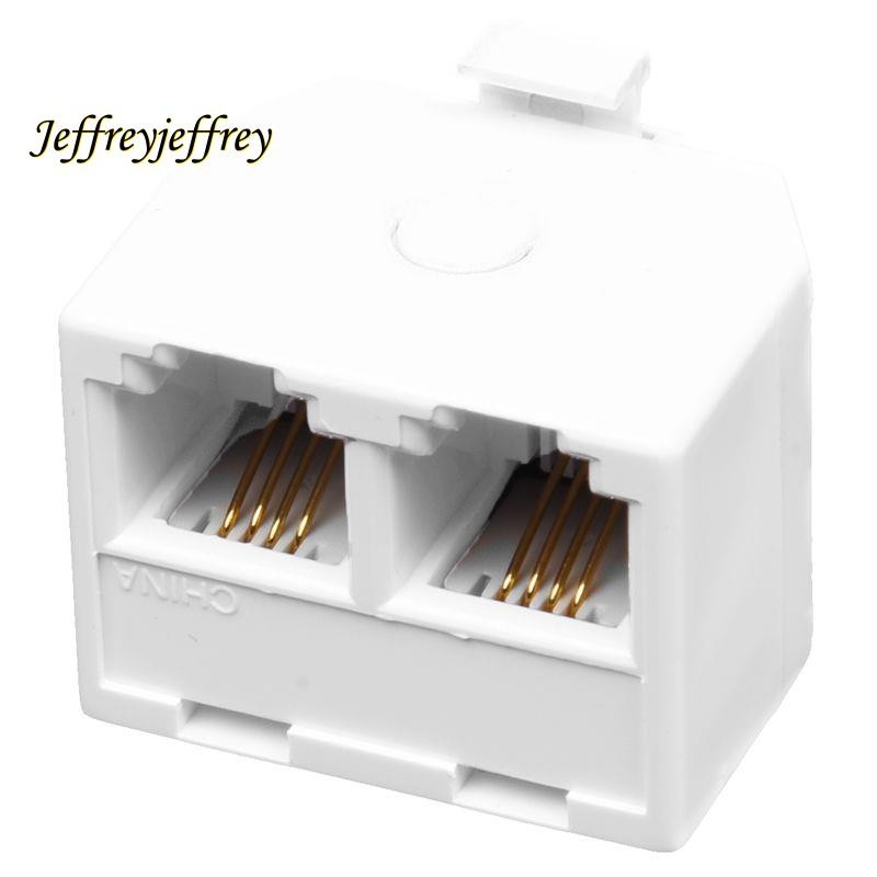 2-Way 6P4C RJ11 Modular Phone Telephone Wall Adapter and Splitter for ...
